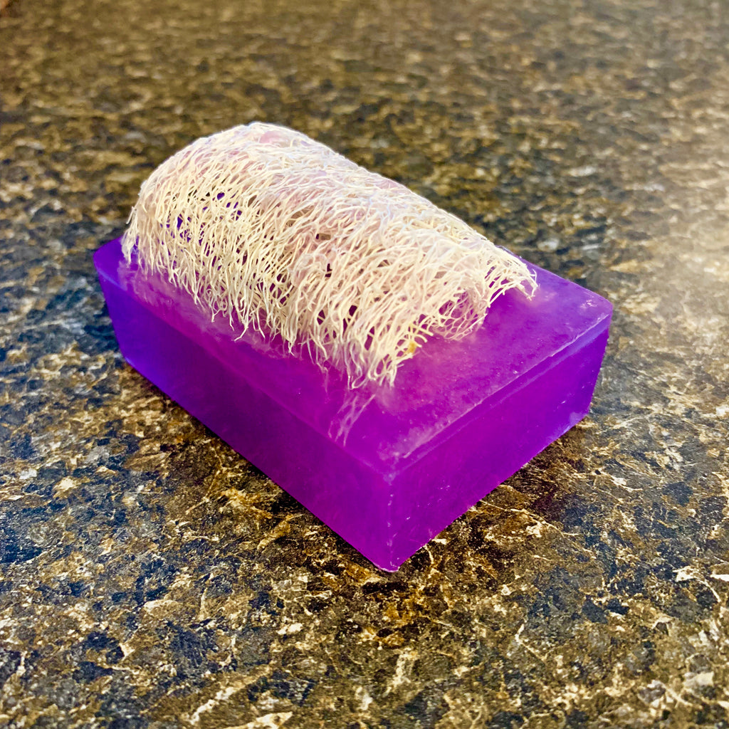"LAVENDER" Handmade Moisturizing Luffa Soap 4oz Bar – Luffa Gardens